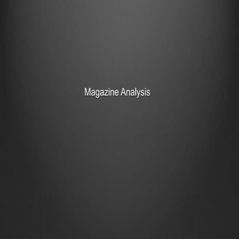 Magazine analysis | PPTX