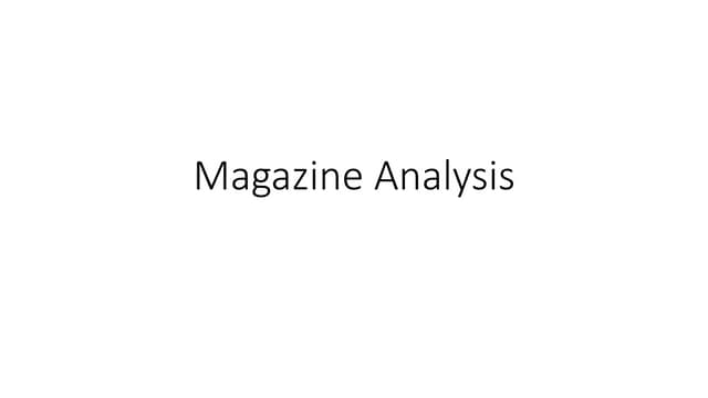 Magazine Analysis (Front Cover) | PPTX