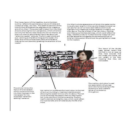 Magazine analysis of the double page spread of NME | DOC | Music | Entertainment