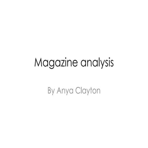 Magazine cover analysis | PPTX