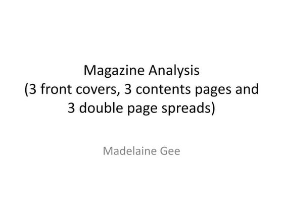 Magazine cover analysis 2 | PDF