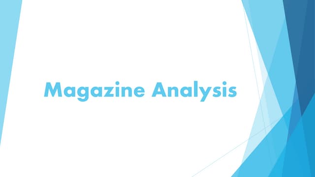 media studies Magazine cover analysis | PPTX