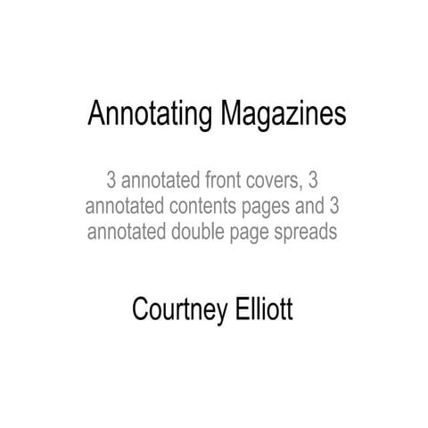 Magazine annotation | PPTX