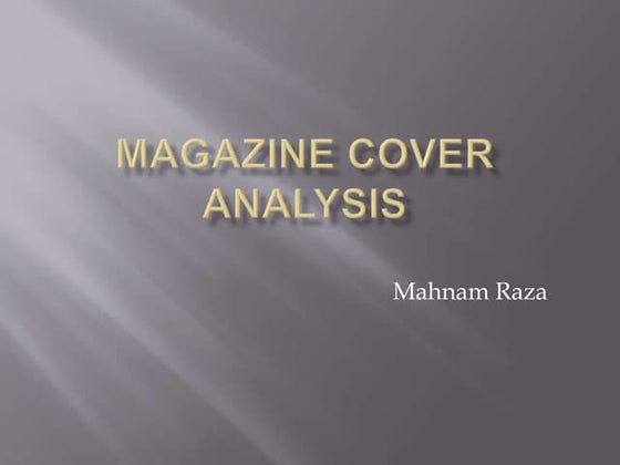 Magazine cover analysis | PPTX