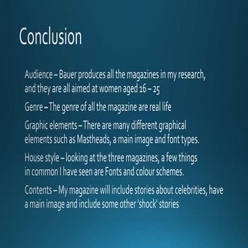Magazine conclusion | PPTX