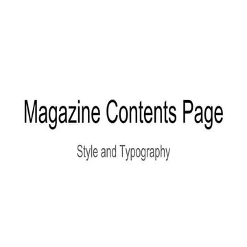 Magazine contents page codes and conventions | PPTX