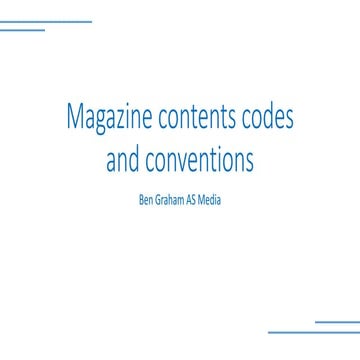Magazine codes and conventions | PPTX