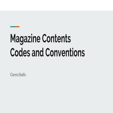 Magazine contents codes and conventions | PPT