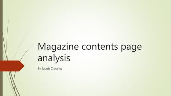 Contents page analysis "We Love Pop" | PPTX