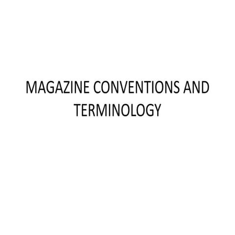 Key terms of a magazine front cover | PPTX