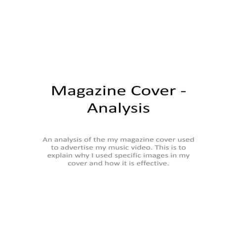 Magazine Cover - Analysis | PDF
