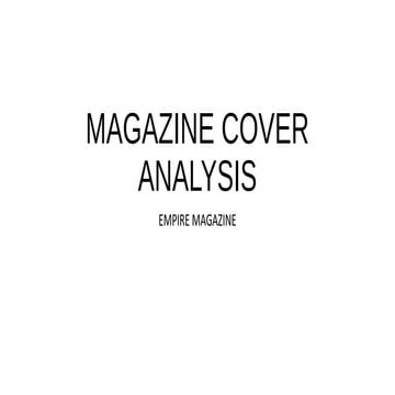 Magazine cover analysis | PPT