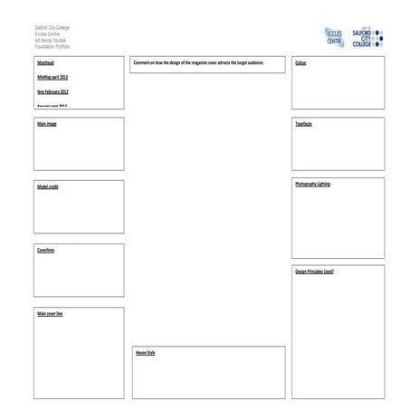 Magazine cover analysis_worksheet | PPT