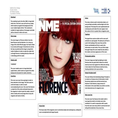 Magazine cover analysis_worksheet (florence and the machine) | DOCX