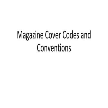 Magazine cover codes and conventions | PPTX
