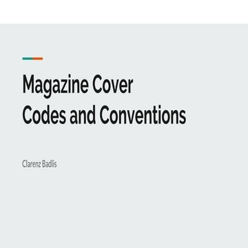 Magazine cover codes and conventions | PPT