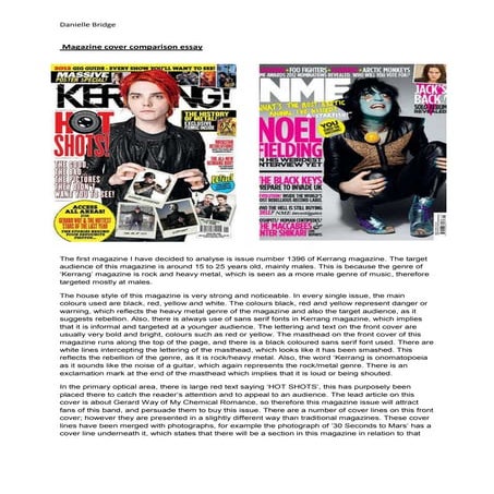 Magazine cover comparison essay finished | PDF