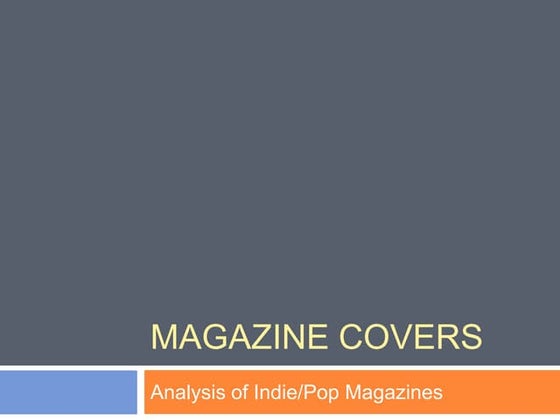 Analysis Of A Magazine Front Cover | PDF