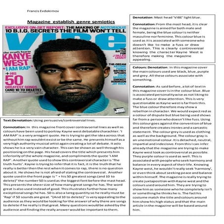 Conventions of a magazine front cover and double page spread | ODP
