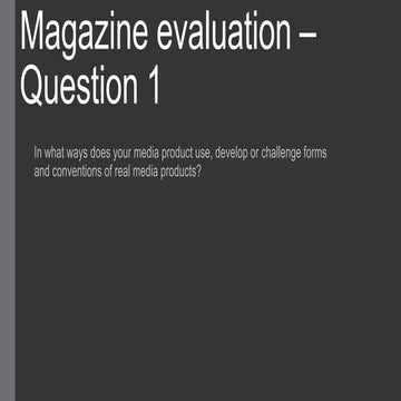 Magazine evaluation – question 1 | PPT