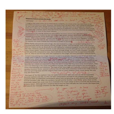 Magazine feature article feedback | DOCX