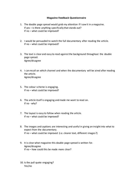 Target Audience Survey | PDF