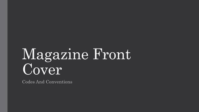 Magazine planning Cover lines | PPTX
