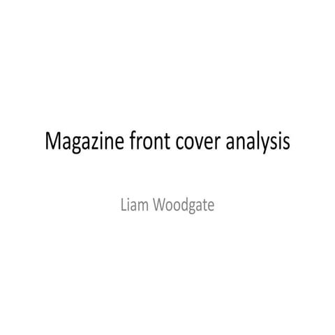Magazine front cover analysis | PPT