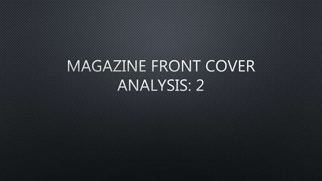 Horror magazine analysis | PPTX