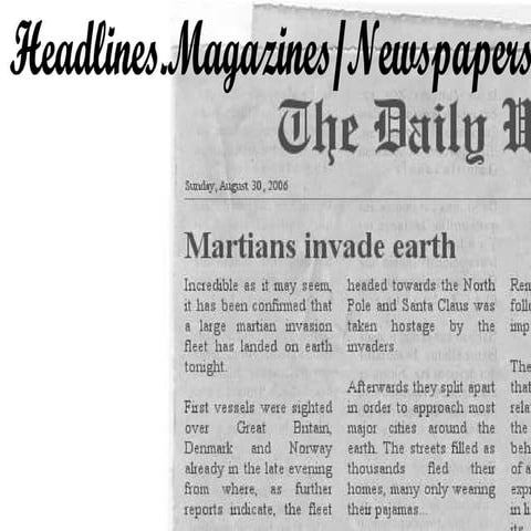 Magazine Headline and Newspaper Analysis K.Brett | PPT
