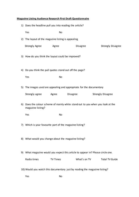 Tv questionnaire | DOCX