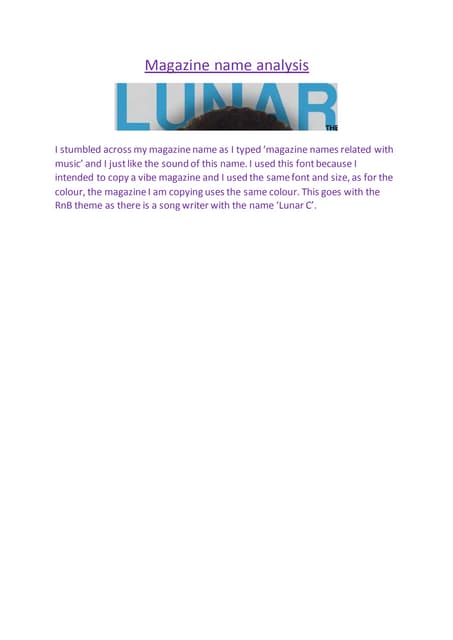 Title analysis music | PPTX