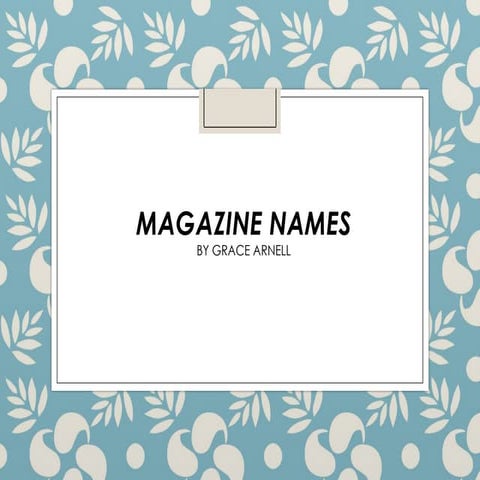 Music magazine names & mastheads | PPTX