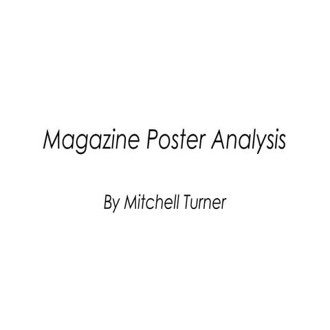 Magazine Poster analysis | PPT