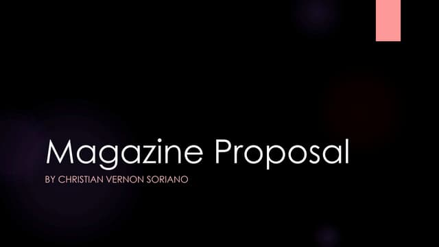 Magazine Plan Pitch | DOCX