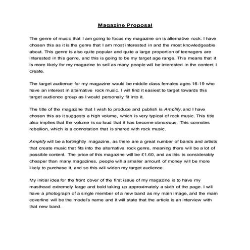Magazine proposal | DOCX