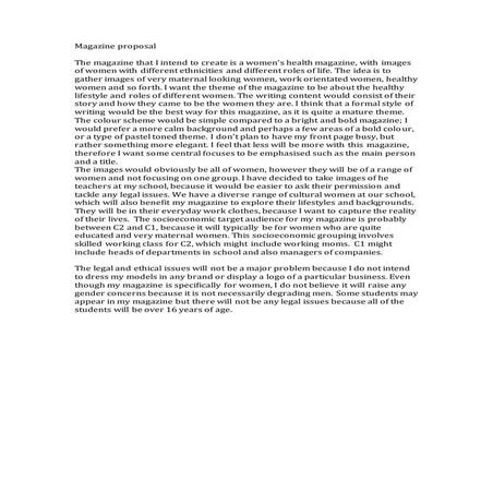 Magazine proposal | DOCX