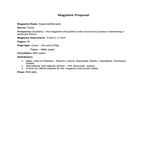 Magazine Proposal | DOCX