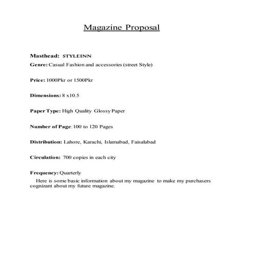 Magazine proposal | PDF