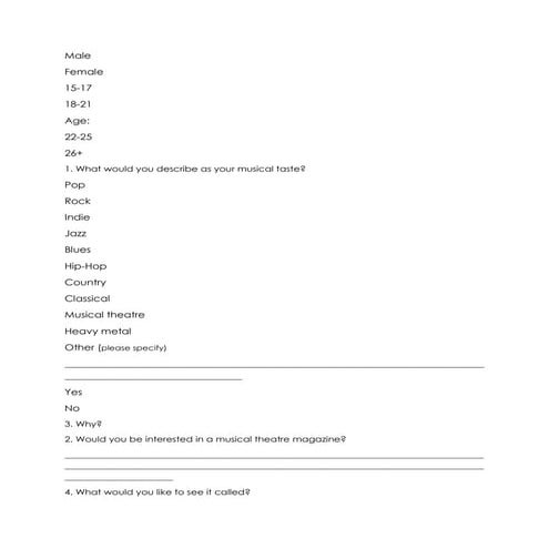 Magazine questionnaire | DOCX