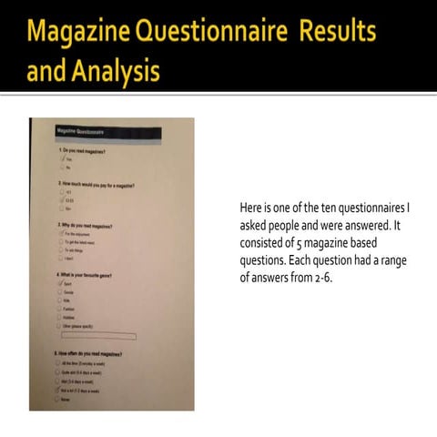 College magazine questionnaire results | PPTX
