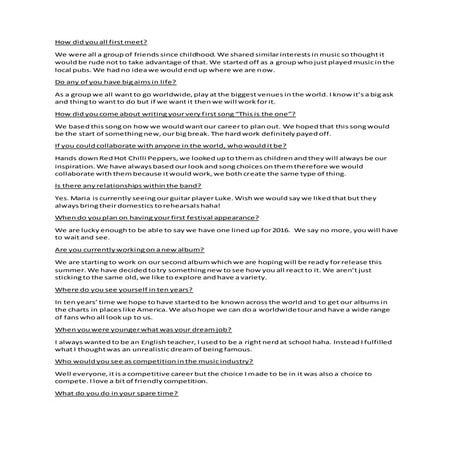 Magazine questions | DOCX