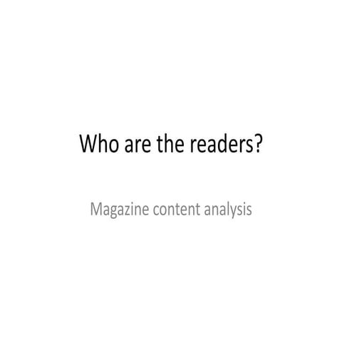 Magazine reader profiles | PPTX