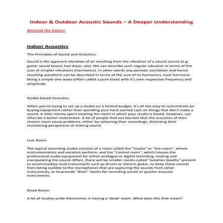 Acoustic Sounds - Magazine Article | PDF