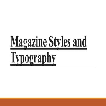 Magazine styles and typography | PPT