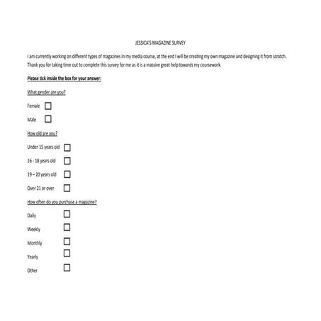 Magazine survey | DOCX