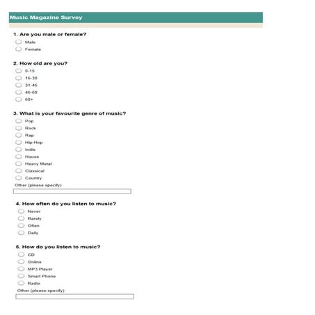 Magazine survey (blank) 1 | PDF