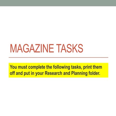 Magazine Practical Tasks 1 | PPTX