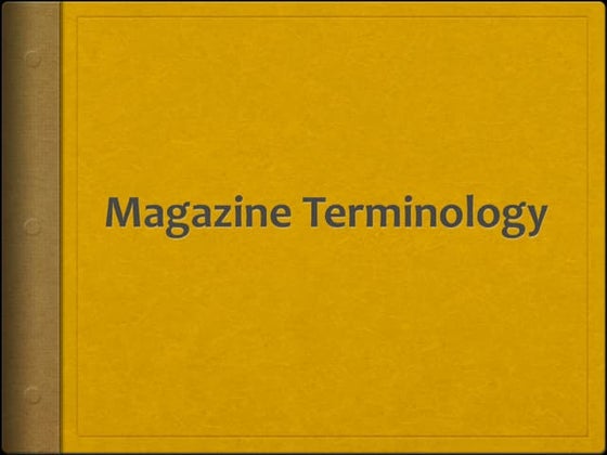 Magazine Cover Terminology | PPTX