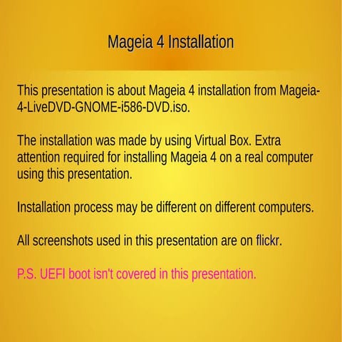 Mageia 4 installation from Live DVD GNOME | PPT